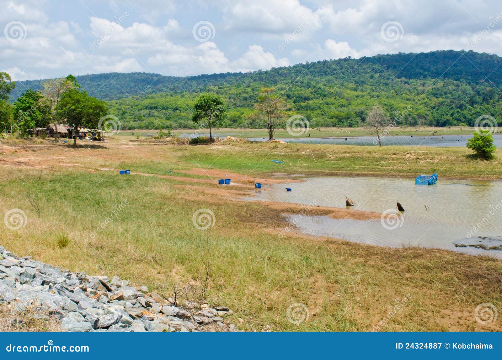 Landscape of Takabak Reservoir Stock Image - Image of brown, desert ...