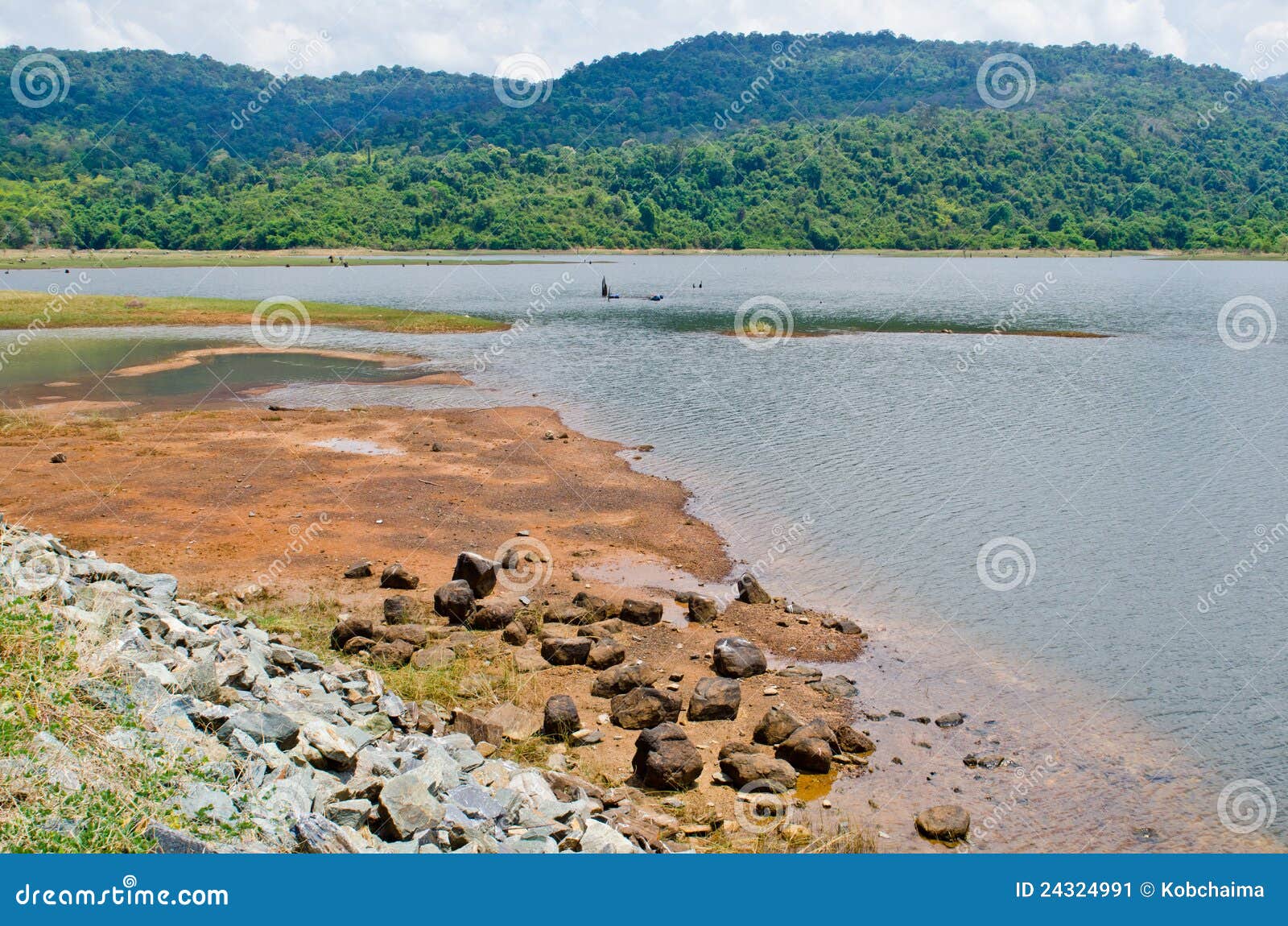 Landscape of Takabak Reservoir Stock Image - Image of mountain ...