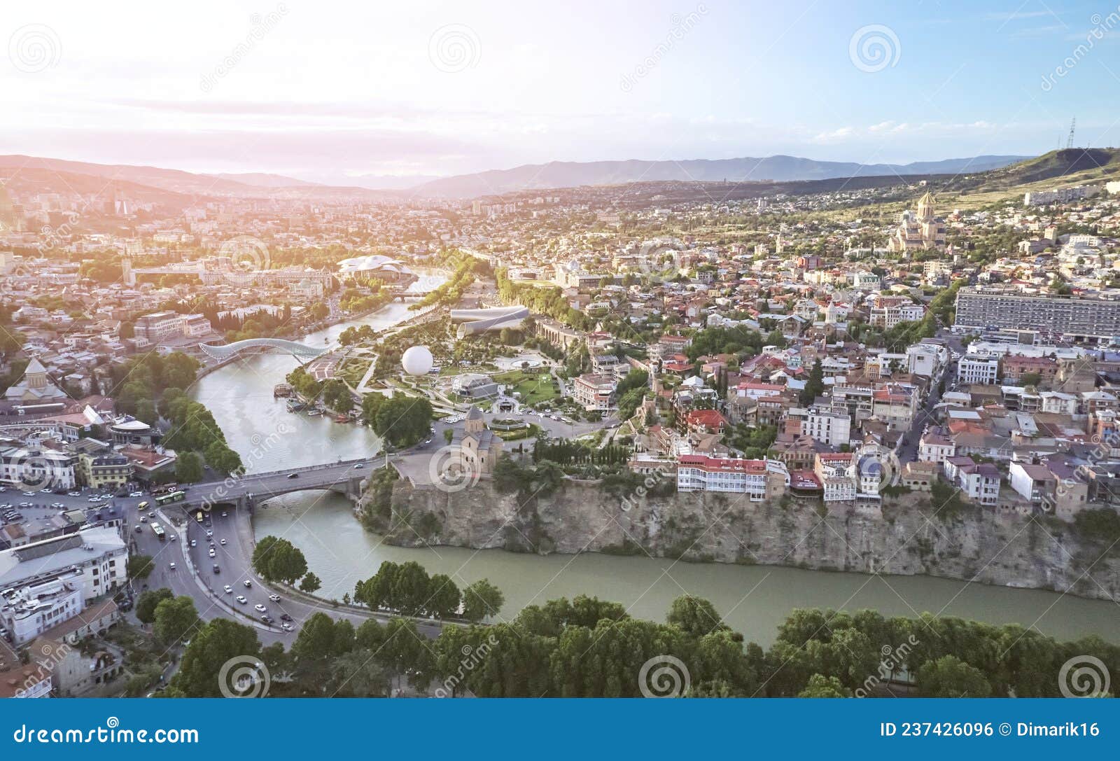 Landscape of Tbilisi Downtown Stock Photo - Image of outdoor, modern ...