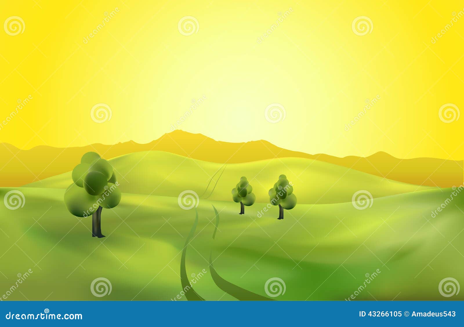 Landscape template stock vector. Illustration of drawing - 43266105
