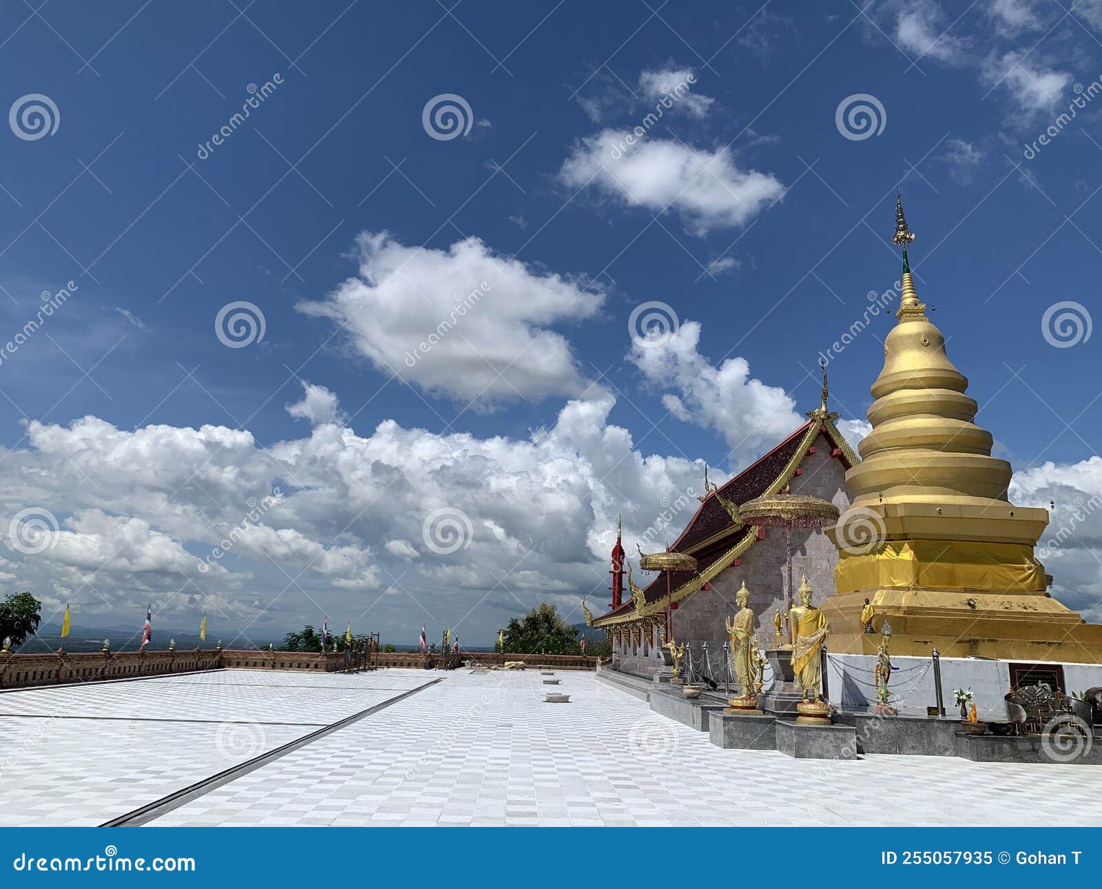 Landscape Of Temple Of Dawn Ancient Travel Location In Thailand On ...