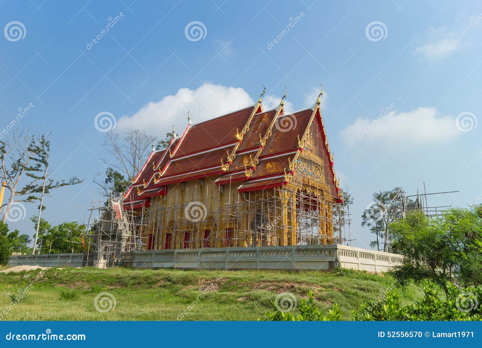 Landscape for Temple Under Construction Stock Photo - Image of ...