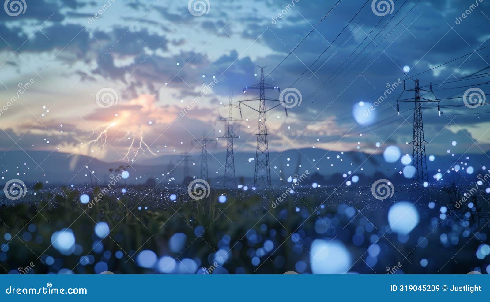 A Landscape with Tered Lightning Rods Indicating the Widespread ...