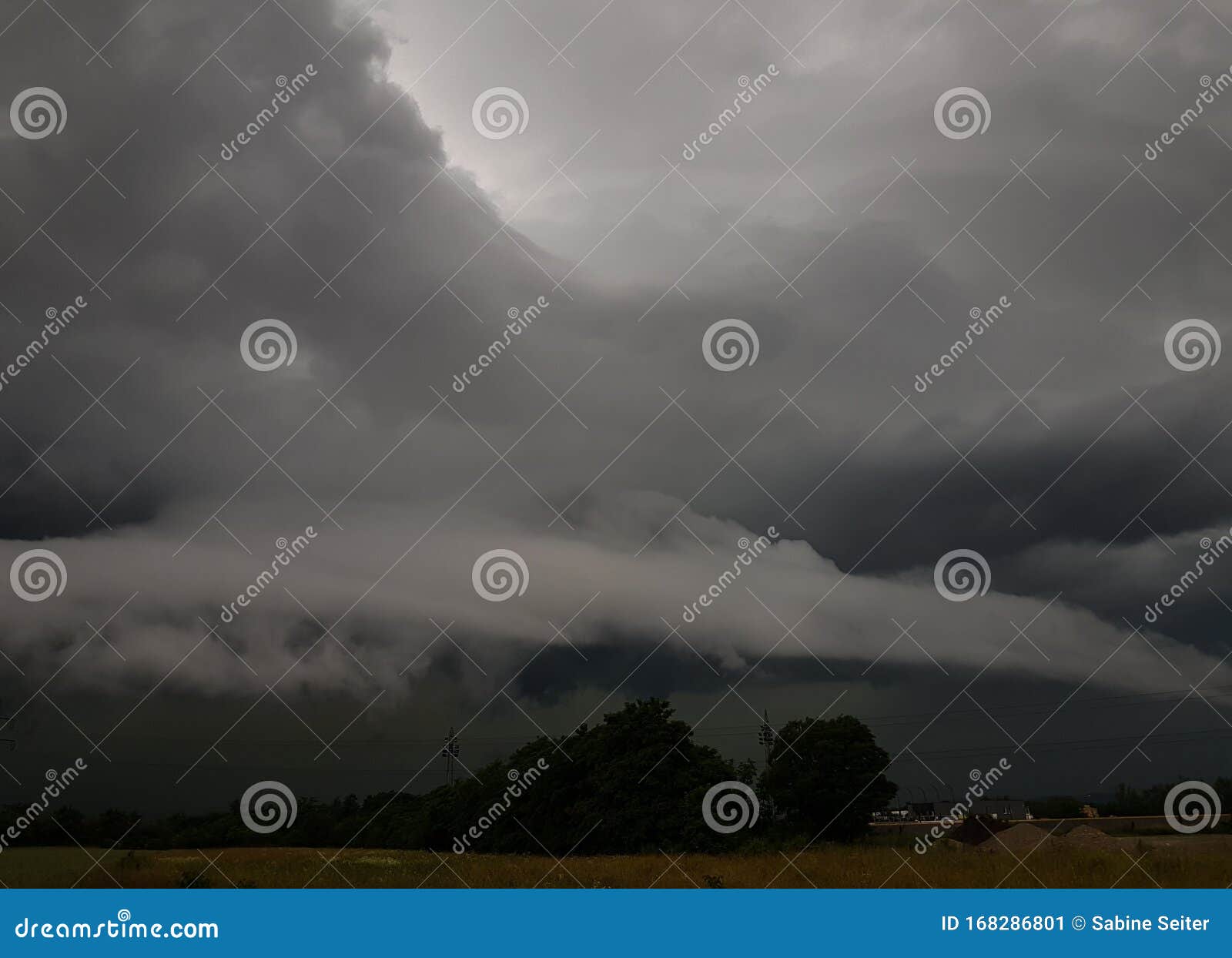 Landscape with Threatening Storm Clouds Stock Image - Image of natural ...