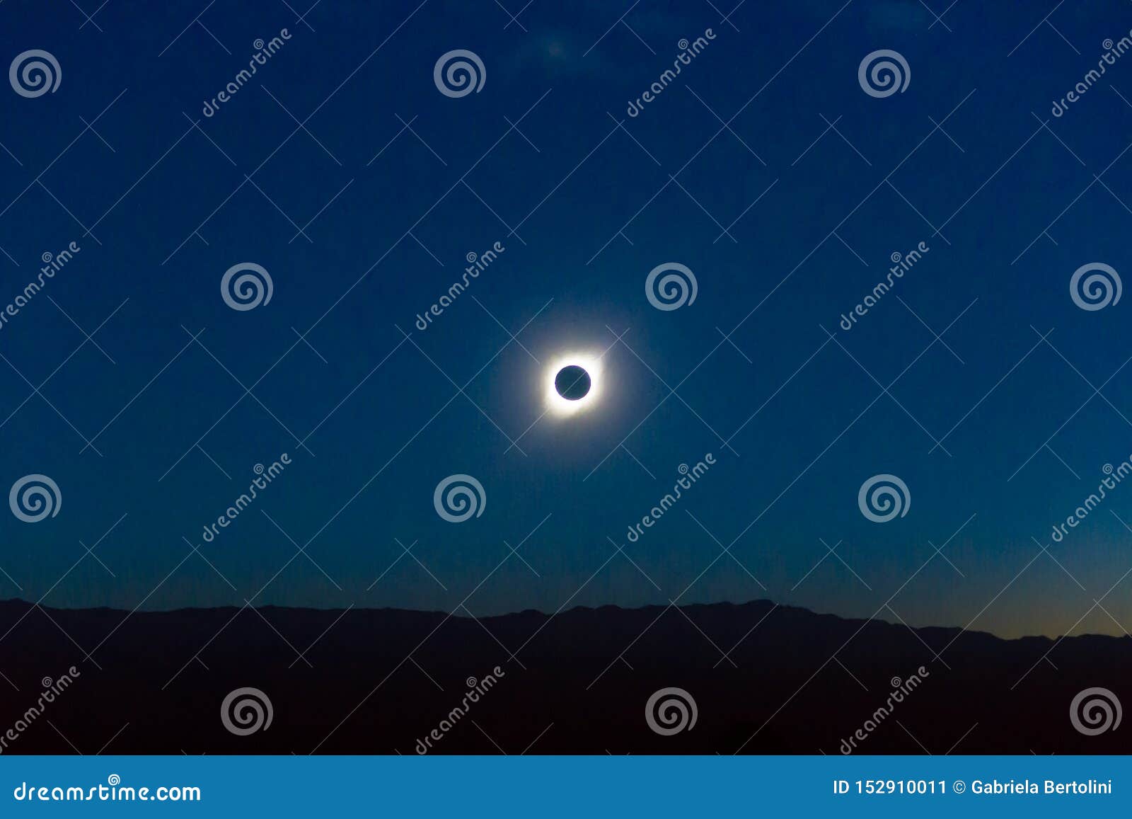 Landscape with Total Eclipse of the Sun Over the Mountains Stock Image ...