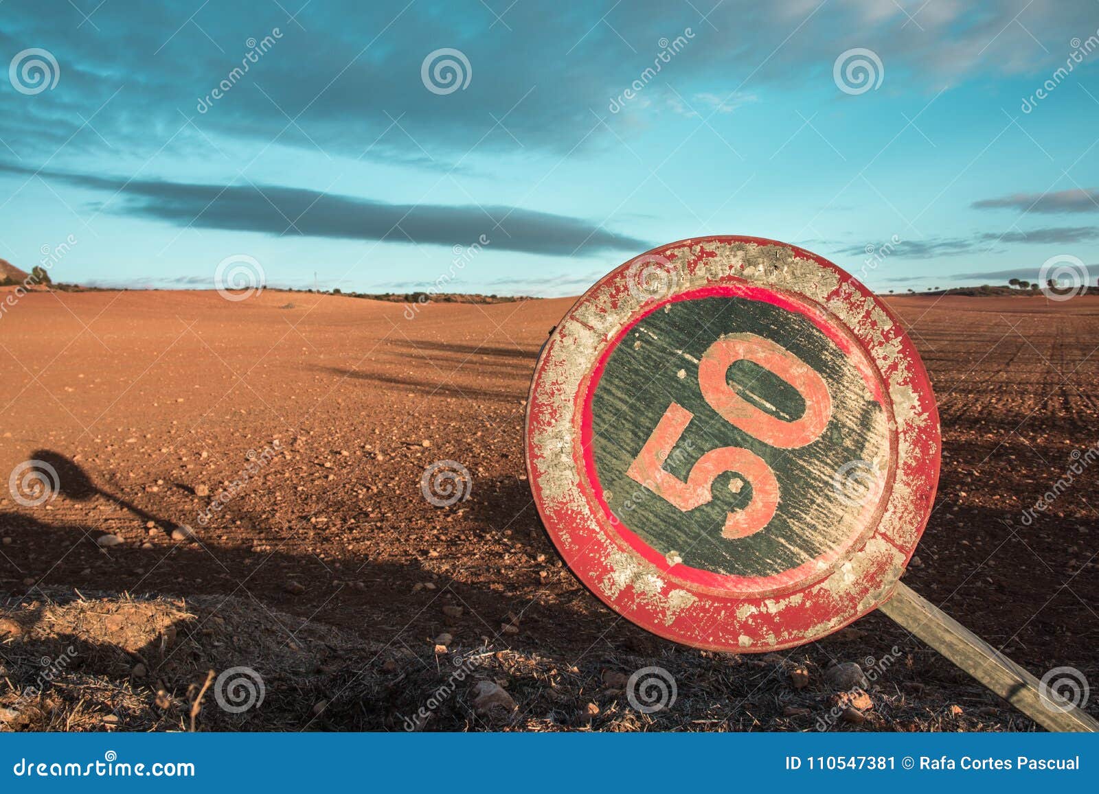 Landscape with a Traffic Sign Stock Image - Image of scenery, sign ...