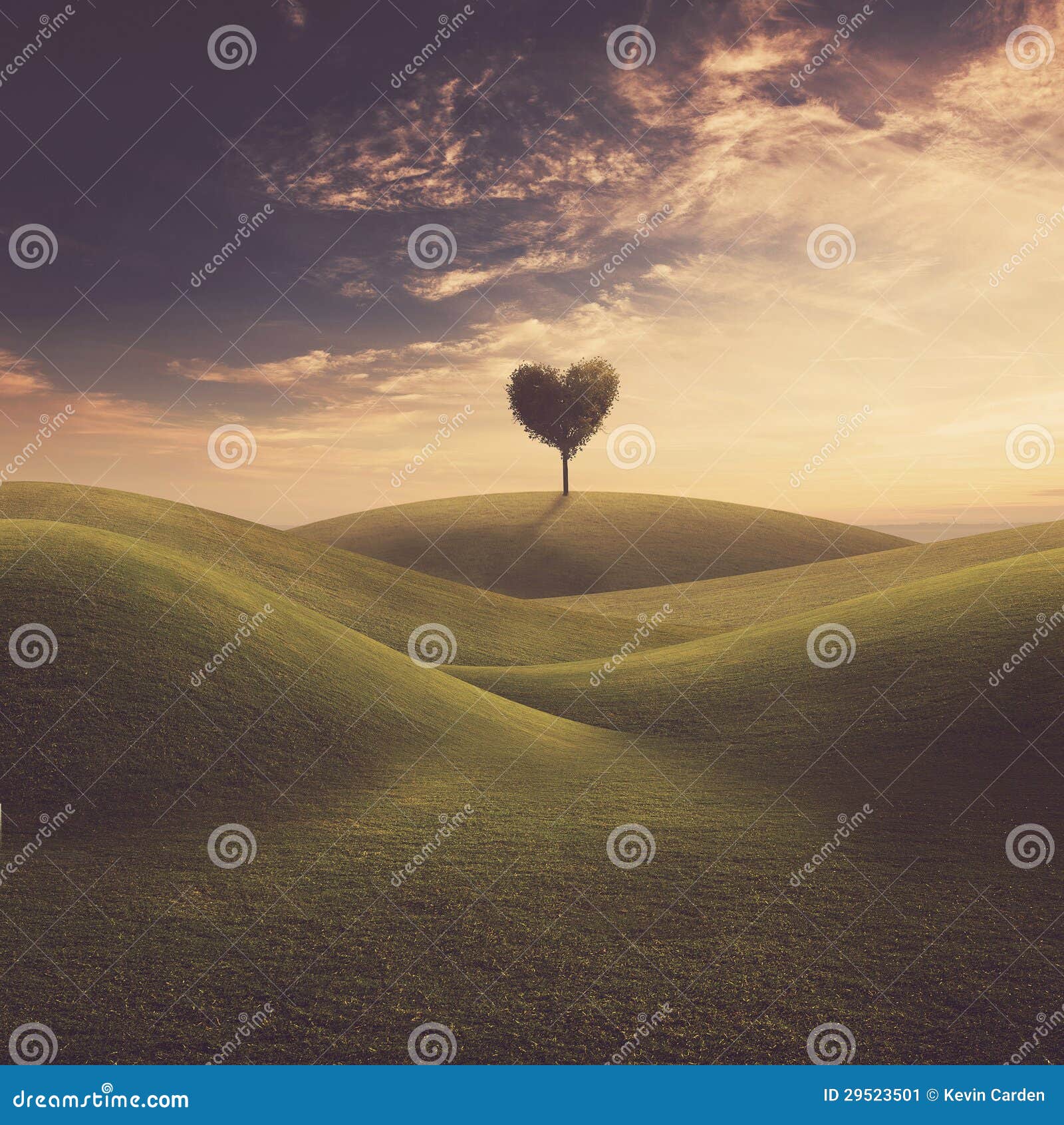 Landscape with tree heart stock image. Image of love - 29523501