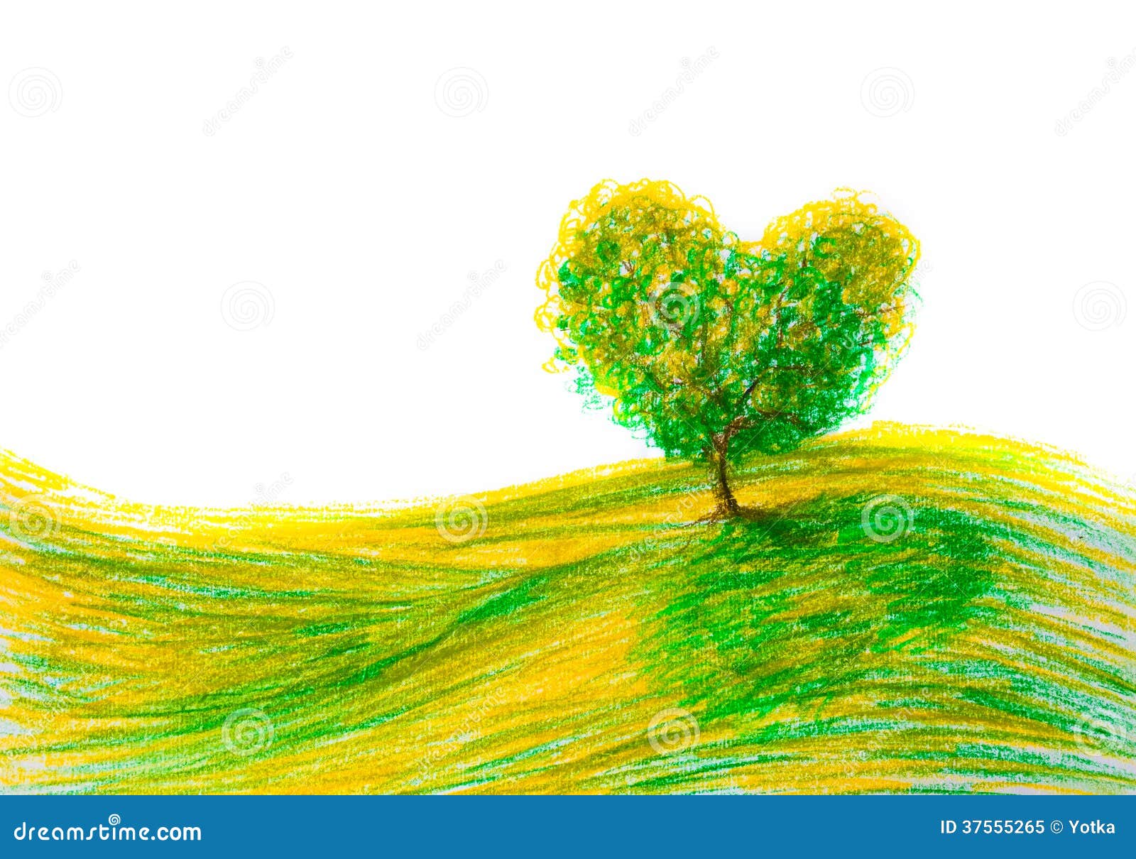 Landscape tree shape heart stock illustration. Illustration of romantic ...