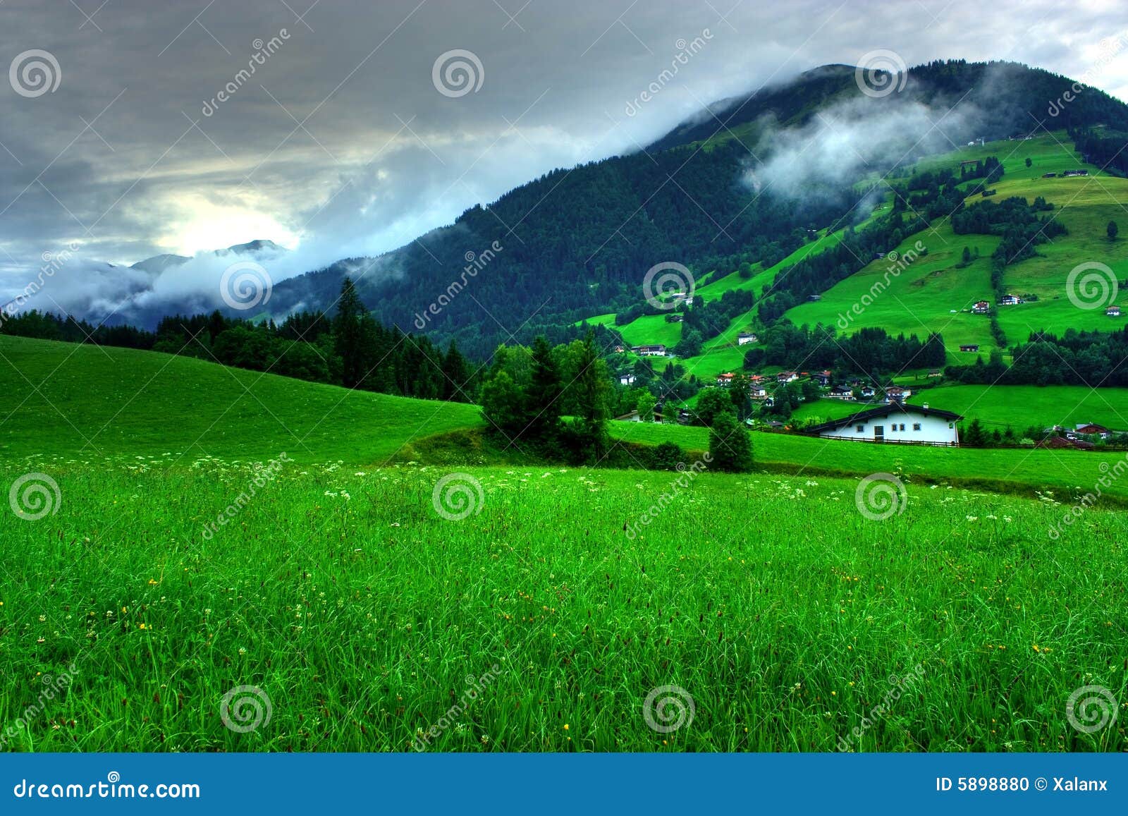 Landscape from Tyrol stock photo. Image of blue, meadow - 5898880