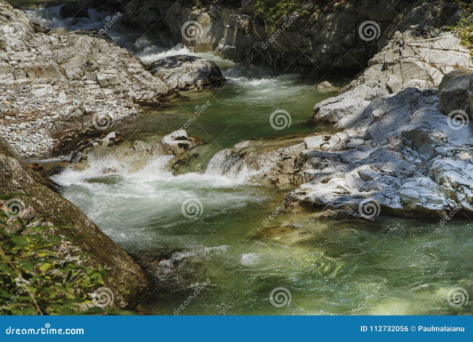 Landscape on the Upper Course of the River Gilort, Romania Stock Photo ...