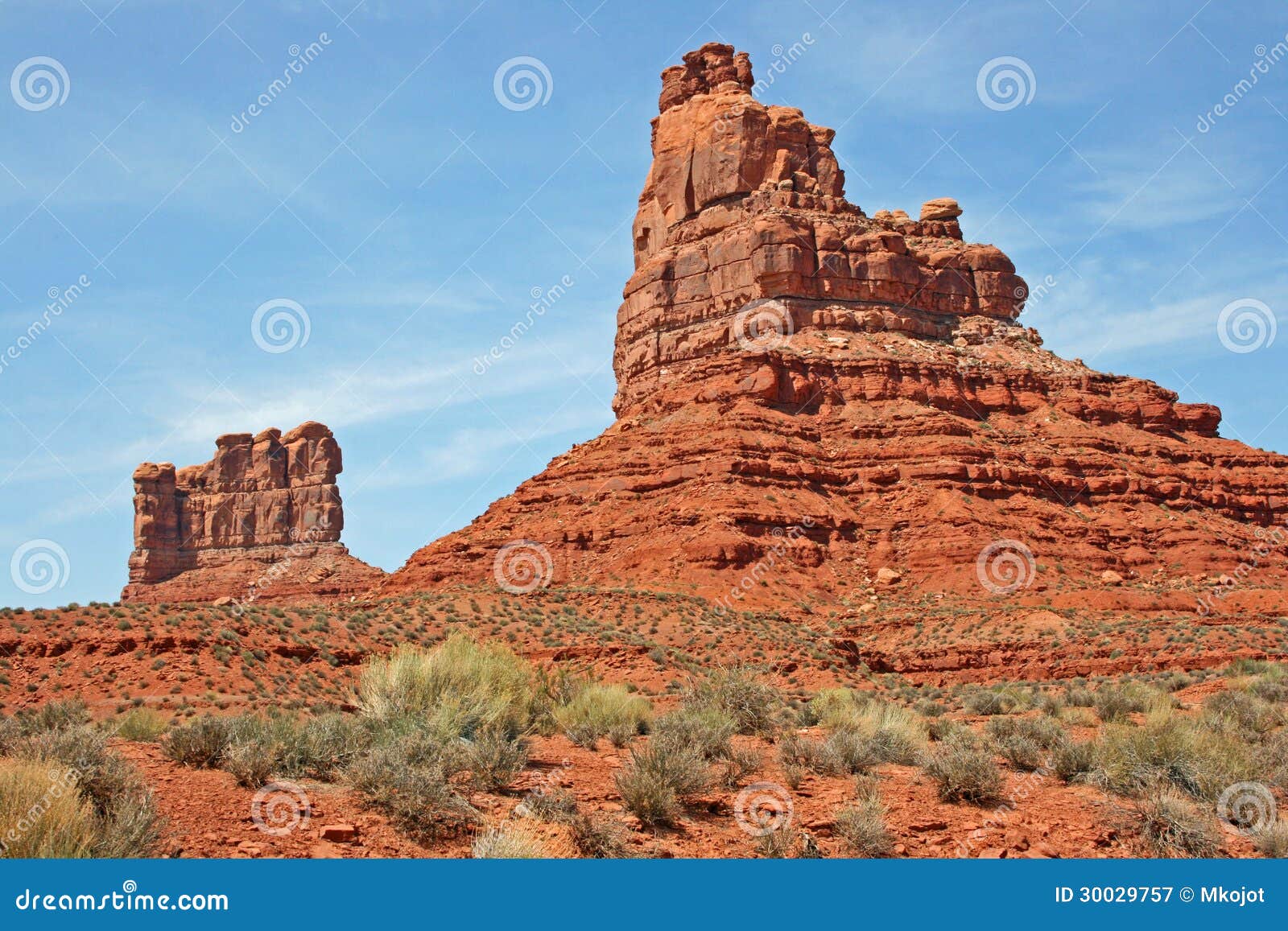 Two Rocks in Valley of the Gods, Utah Stock Image - Image of nature ...