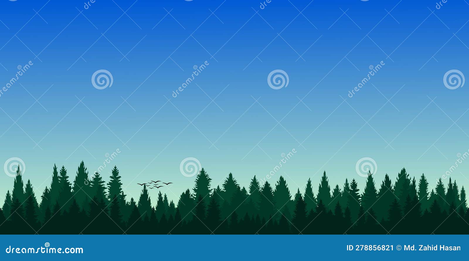 Landscape Vector Background Horizontal, Panoramic View for Wallpaper ...