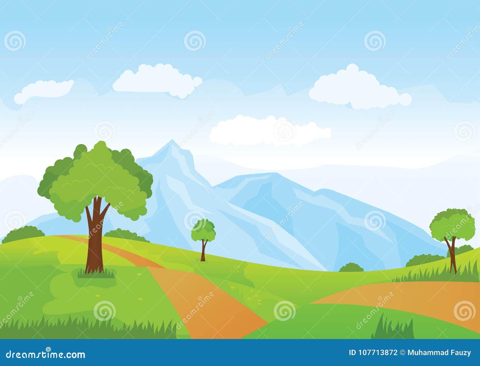 Landscape Vector, Rural Vector, Landscape Background Stock Vector ...
