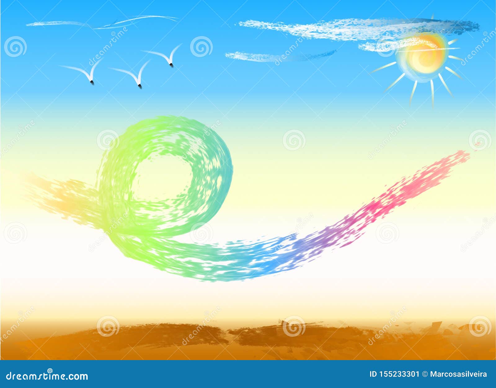 Wind Blowing Colors in Summer Stock Vector - Illustration of summer ...