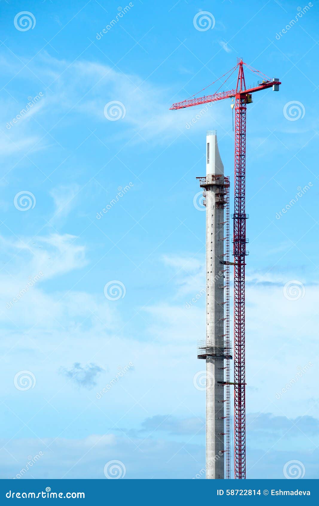Landscape with a Very Tall Crane Stock Photo - Image of architecture ...