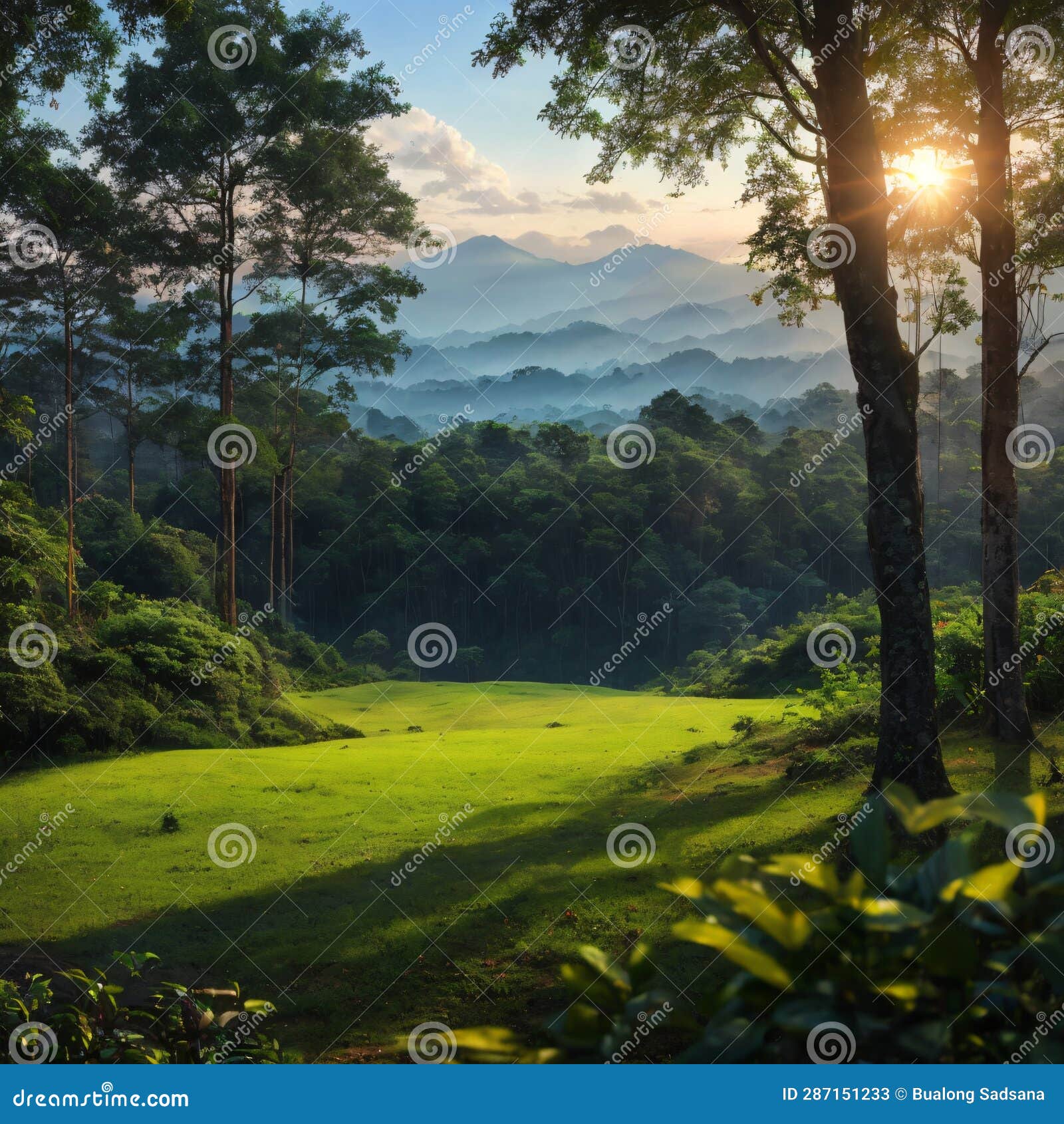 Landscape View of Assam Mountains. Stock Illustration - Illustration of ...