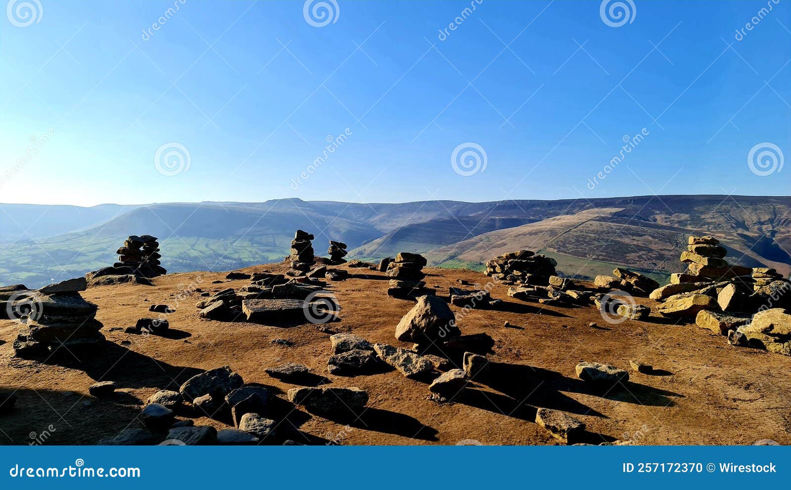 Landscape View of the Back Tor Summit with Rocks and Mountains in the ...