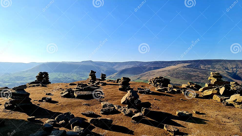 Landscape View of the Back Tor Summit with Rocks and Mountains in the ...