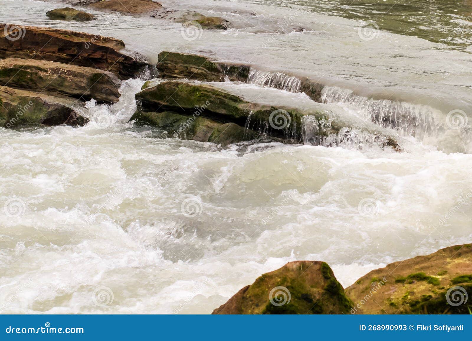 Landscape View of Beautiful Lake Water Splash. the River Flows through ...