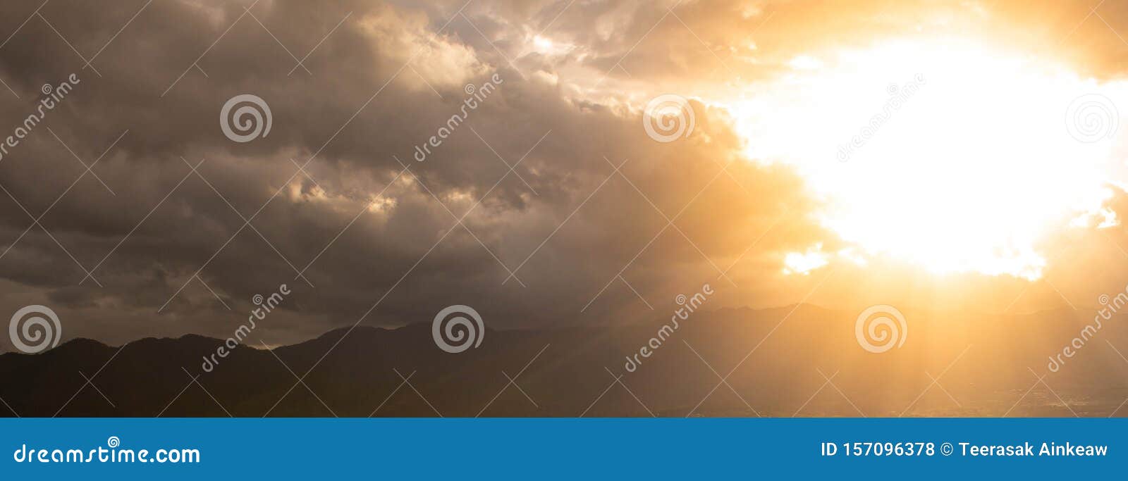 Landscape View of Complex Mountain with Sunset in the Evening in ...