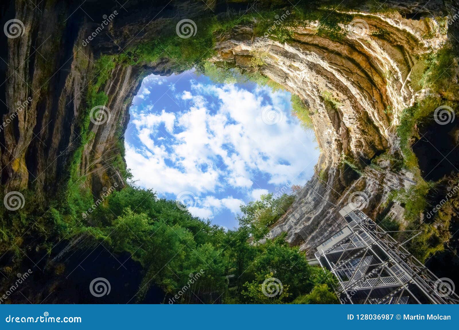 Landscape View of Deep Natural Rock Cave Stock Image - Image of tunnel ...