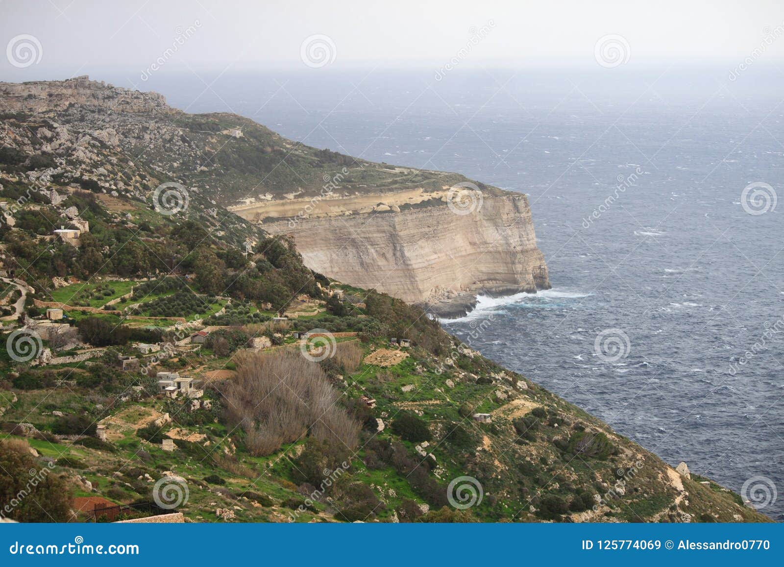 Landscape View of Dingli Cliffs Stock Image - Image of vacation, cliffs ...