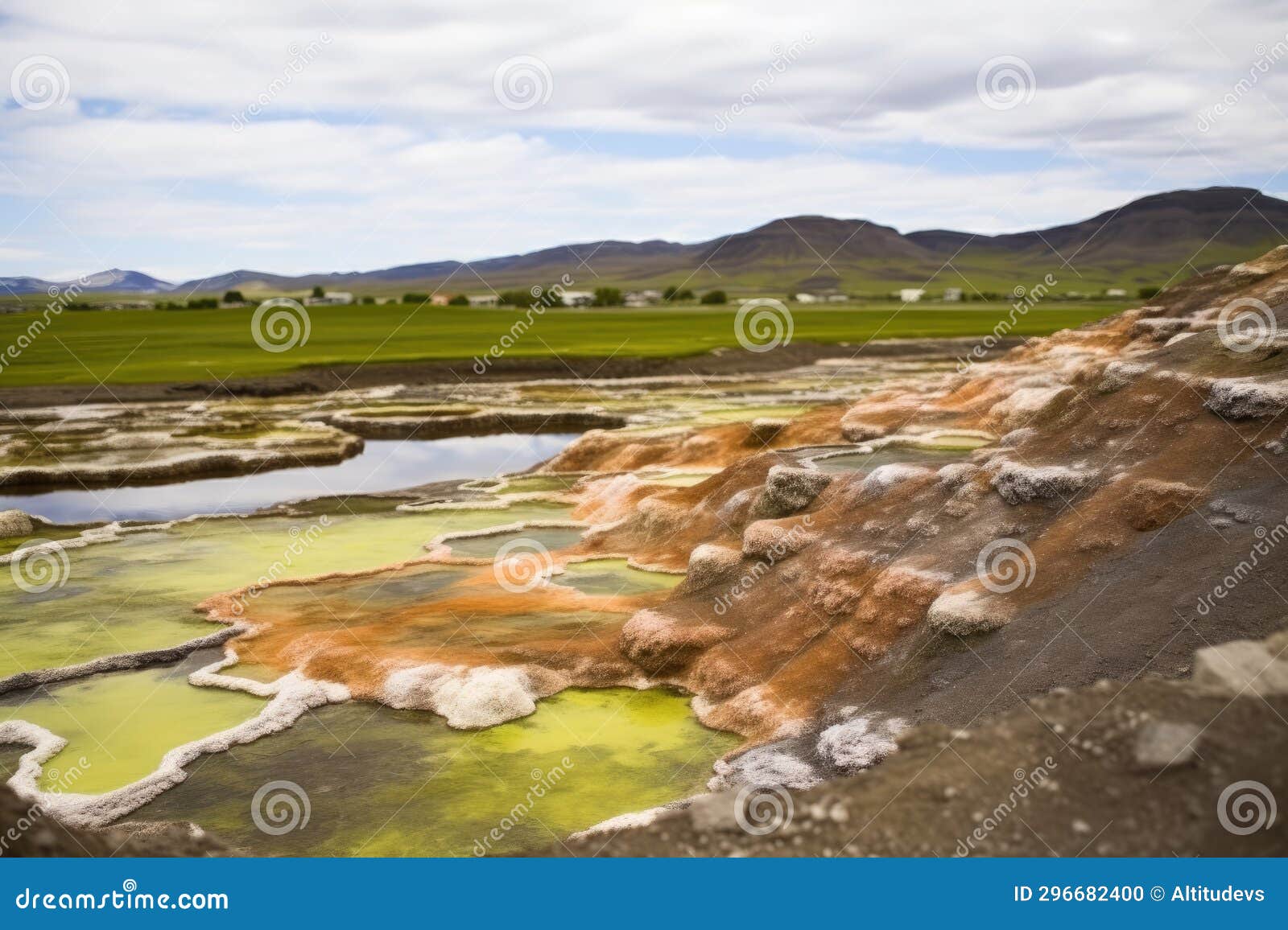 Landscape View of Geothermal Hot Spots Stock Photo - Image of geology ...