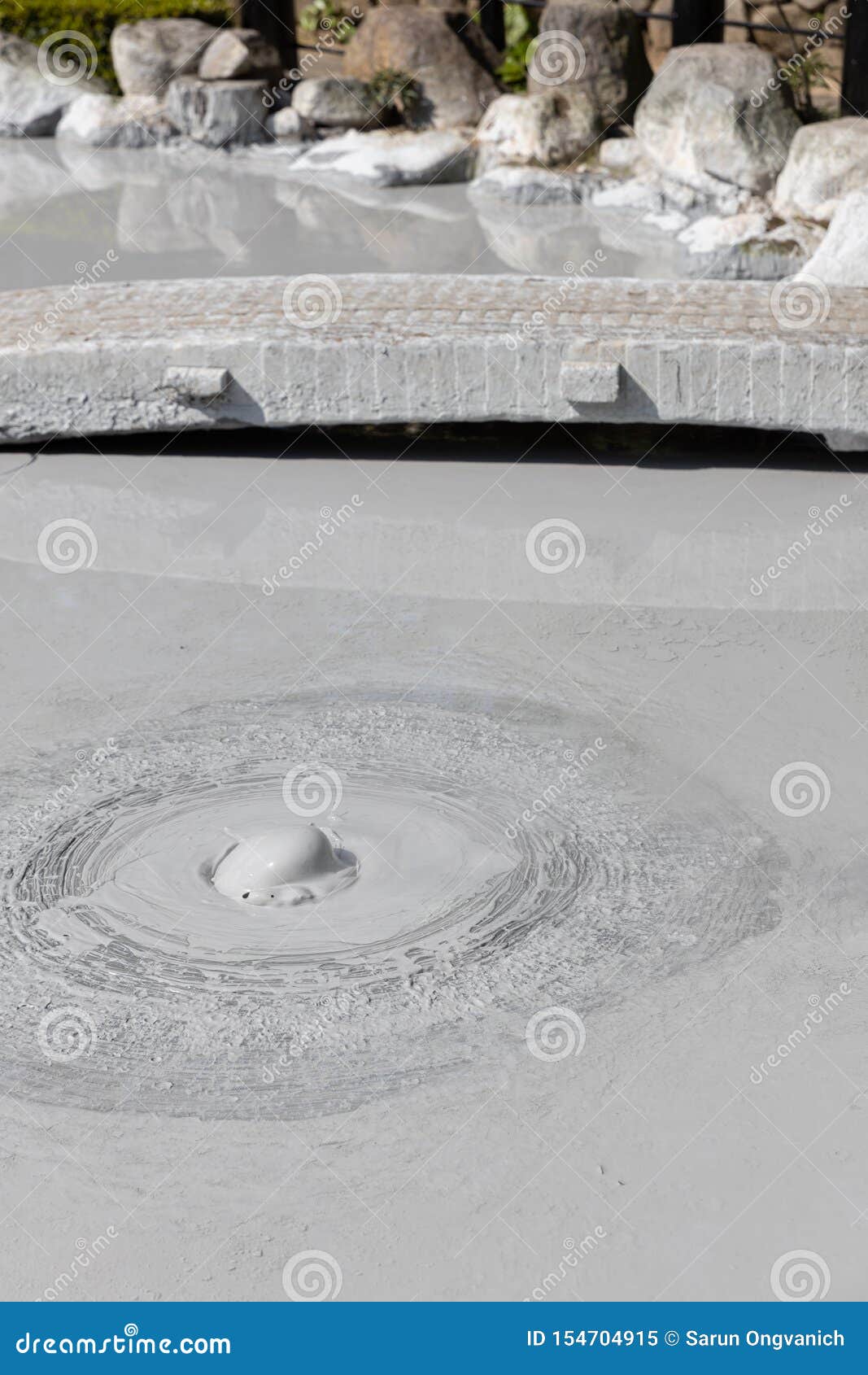 Landscape View of Gray Mud Bubble Hot Springs at Japan Stock Image ...