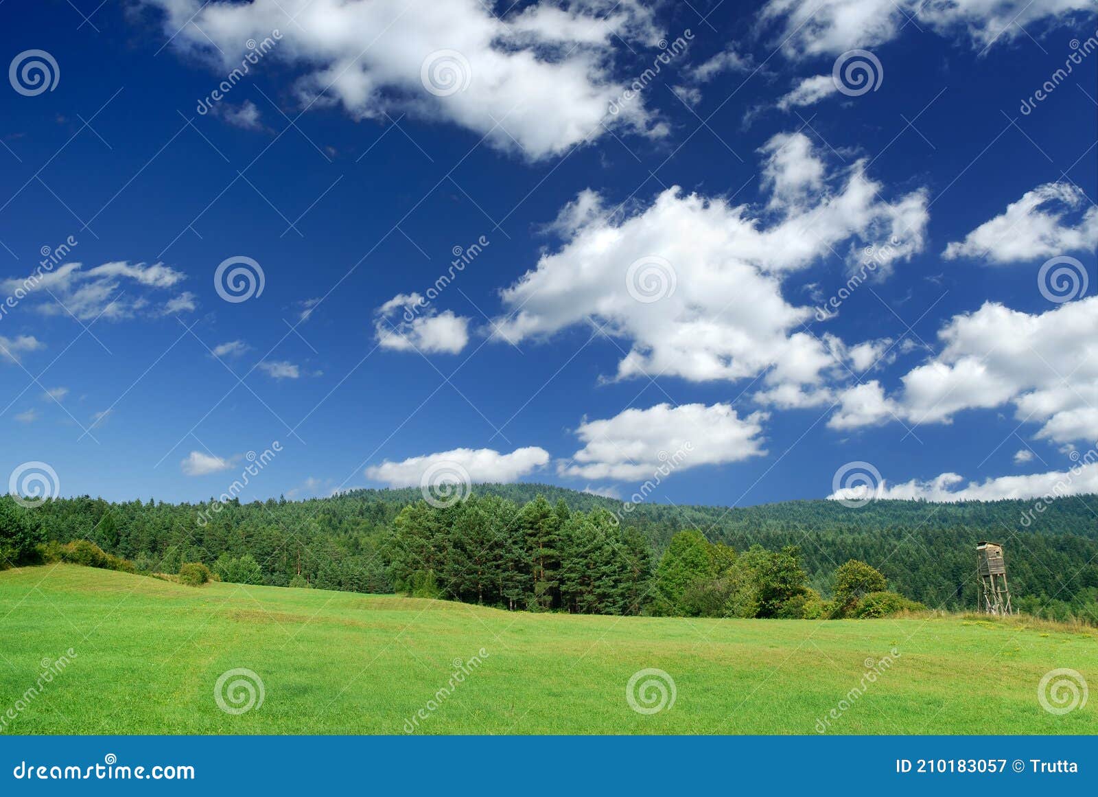 Landscape, View of Green Rolling Fields Stock Image - Image of ...