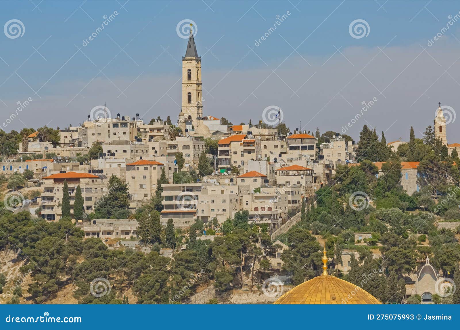 Landscape View from Jerusalem Old City Wall Stock Image - Image of ...