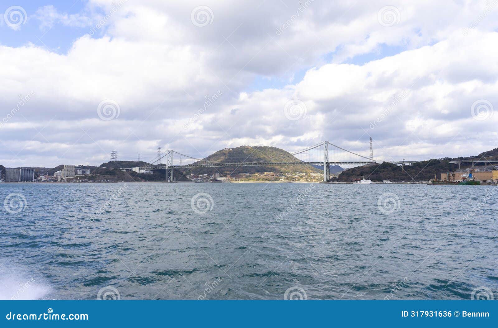 Landscape View of Kanmon Bridge in Kitakyushu Stock Photo - Image of ...