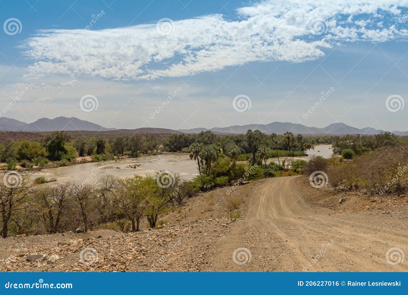 Landscape View of the Kunene River, the Border River between Namibia ...