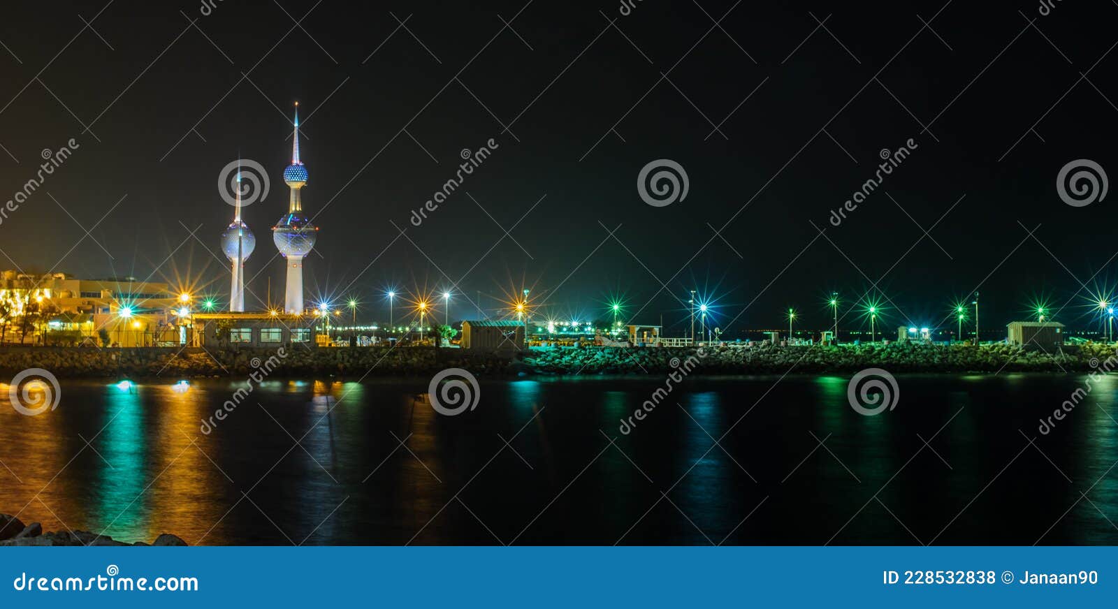 Landscape View of Kuwait City Tower Stock Photo - Image of view, water ...