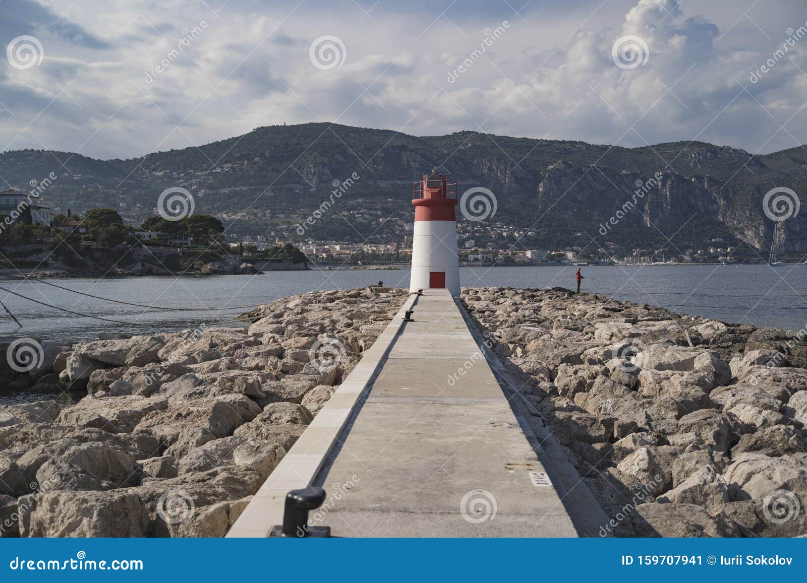 Lighthouse on the Nice, France Stock Image - Image of water, riviera ...