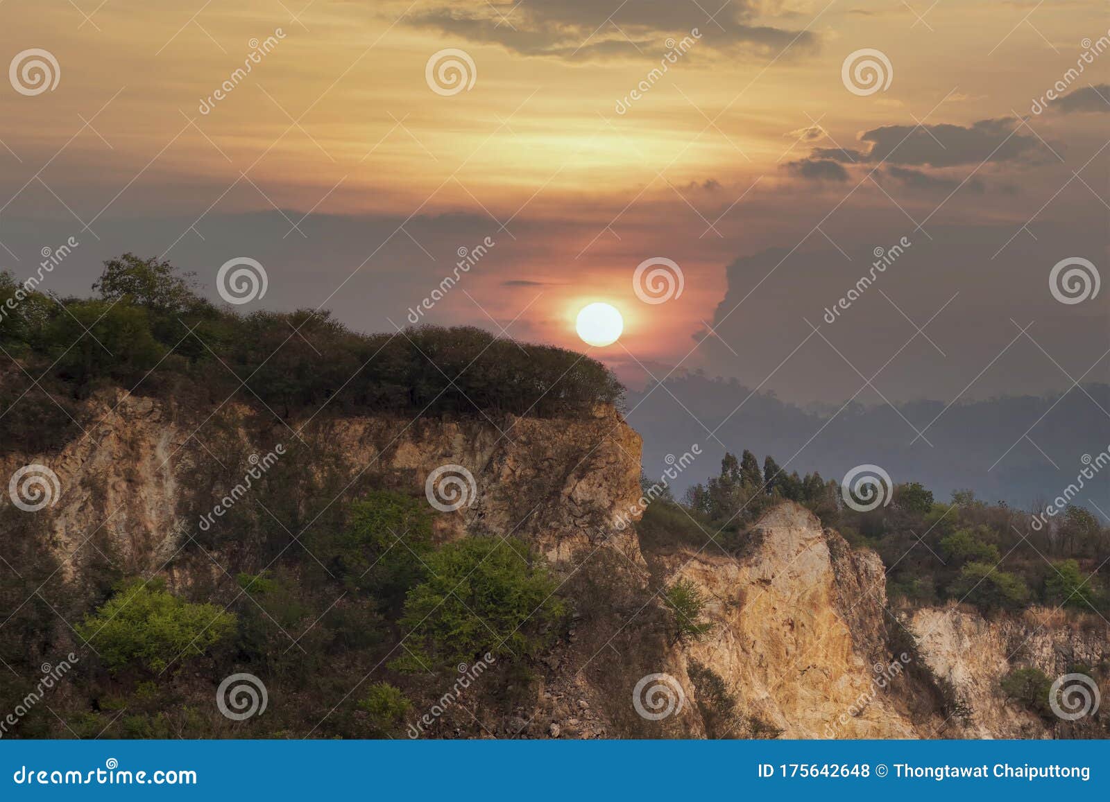 Landscape View of Limestone Quarry with High Cliffs and Canyons. Stock ...