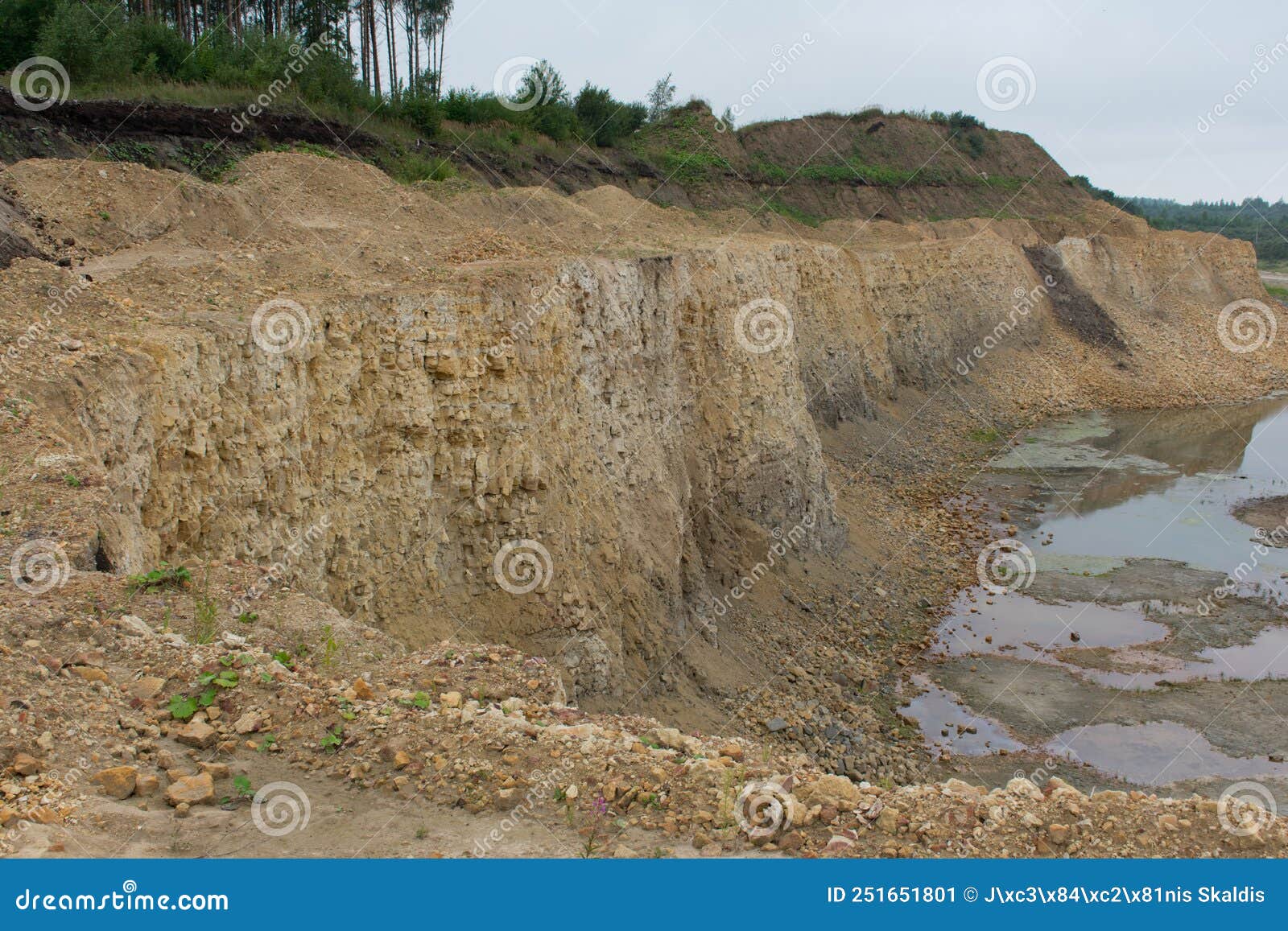 Landscape View of Limestone Quarry with High Cliffs and Canyons, and ...