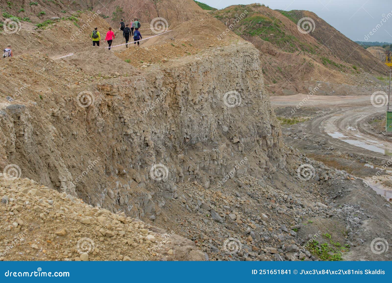 Landscape View of Limestone Quarry with High Cliffs and Canyons, and ...