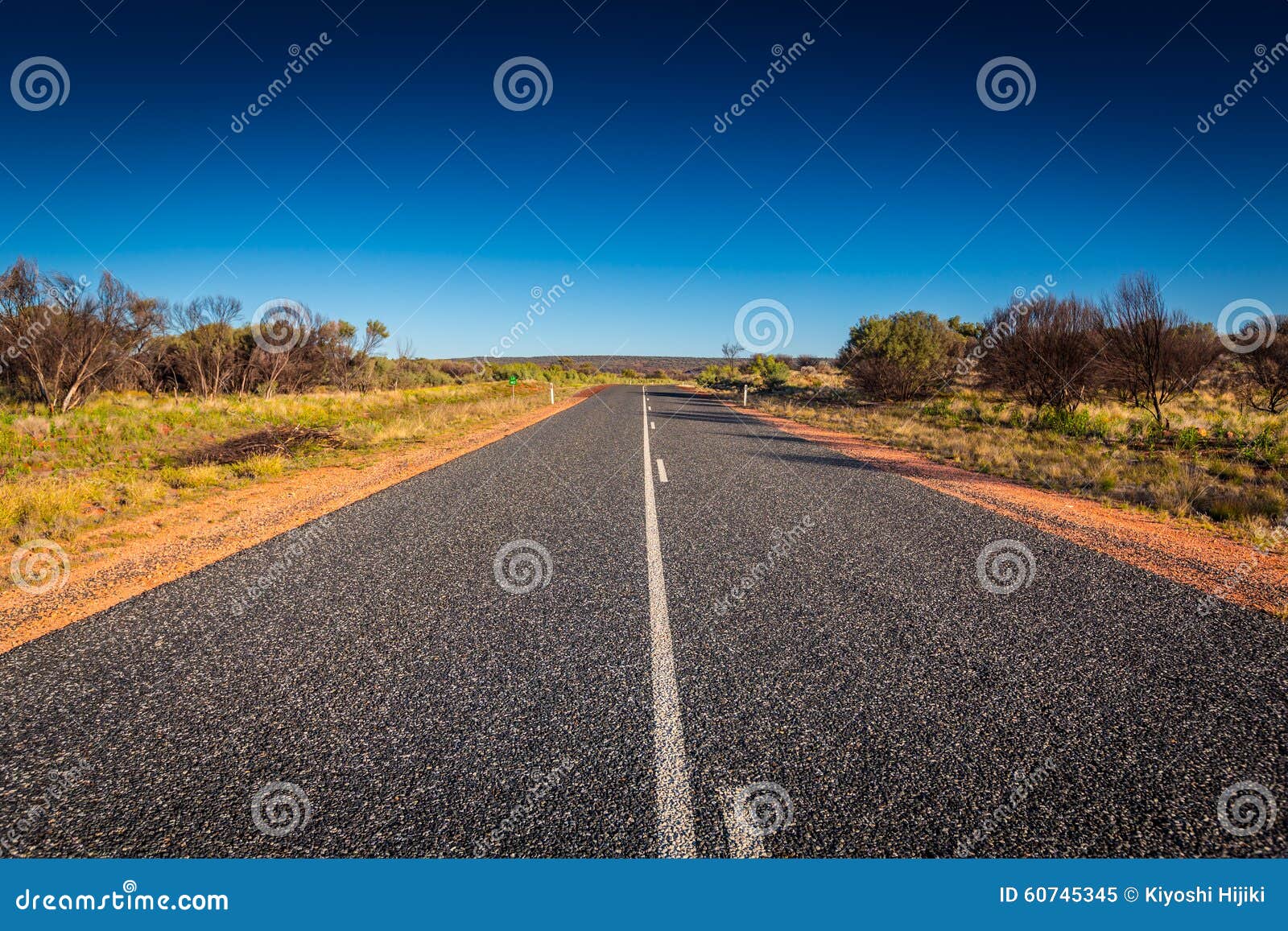Landscape View and Long Road in Australia Outback Stock Image - Image ...