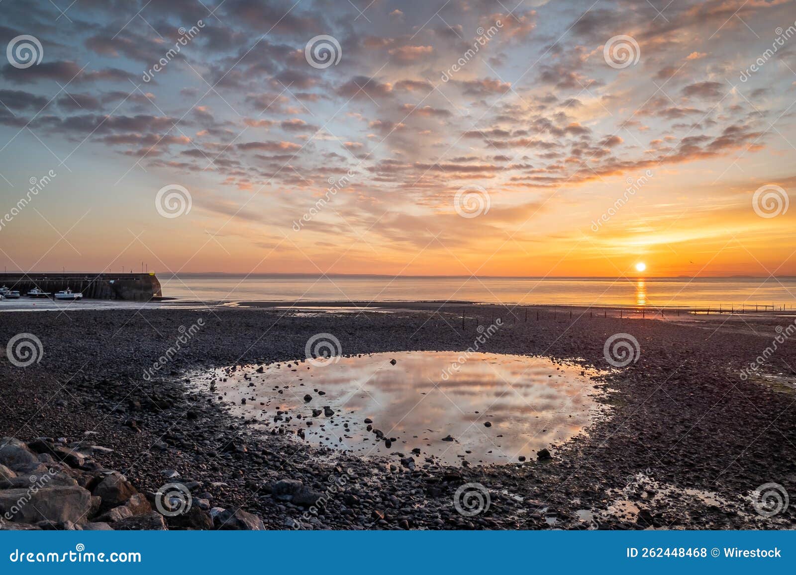 Landscape View of the Minehead Beach at Sunset Stock Photo - Image of ...