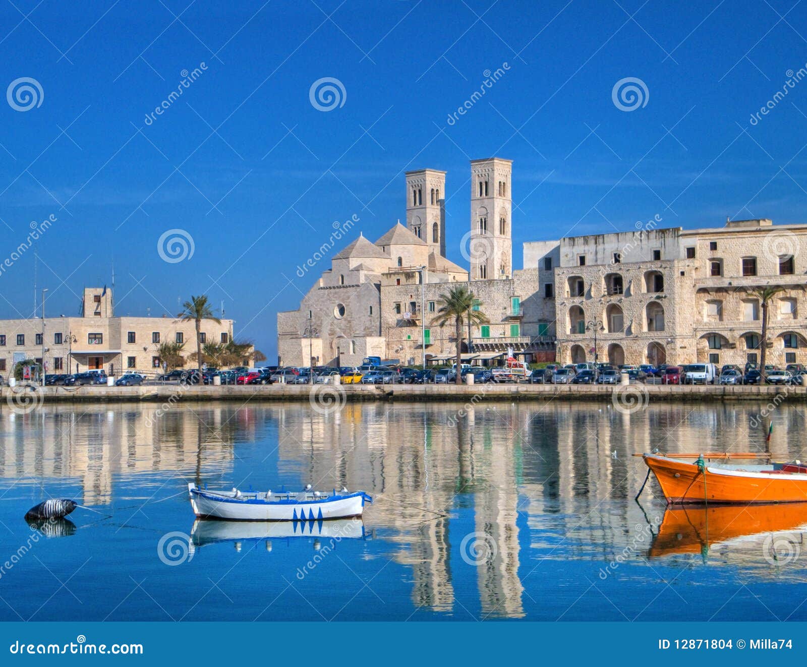 Landscape View of Molfetta Touristic Port. Apulia Stock Photo - Image ...