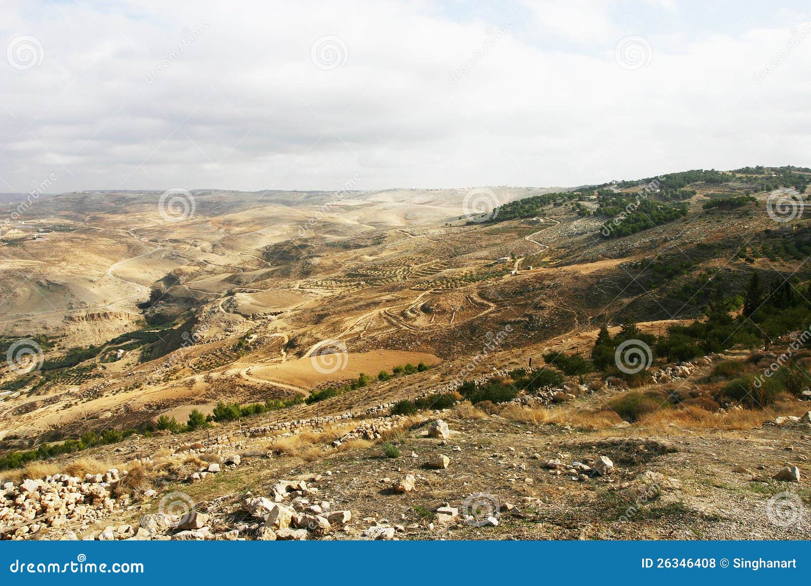 Landscape View at Mount Nebo, Jordan Stock Photo - Image of road ...