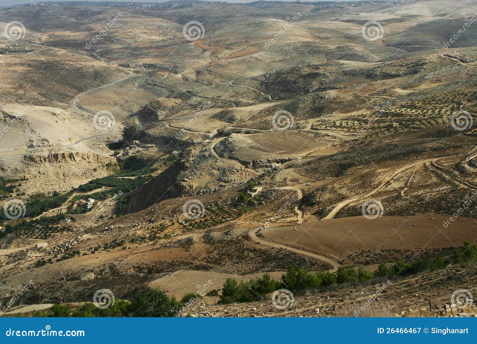 Landscape View at Mount Nebo, Jordan Stock Image - Image of green ...
