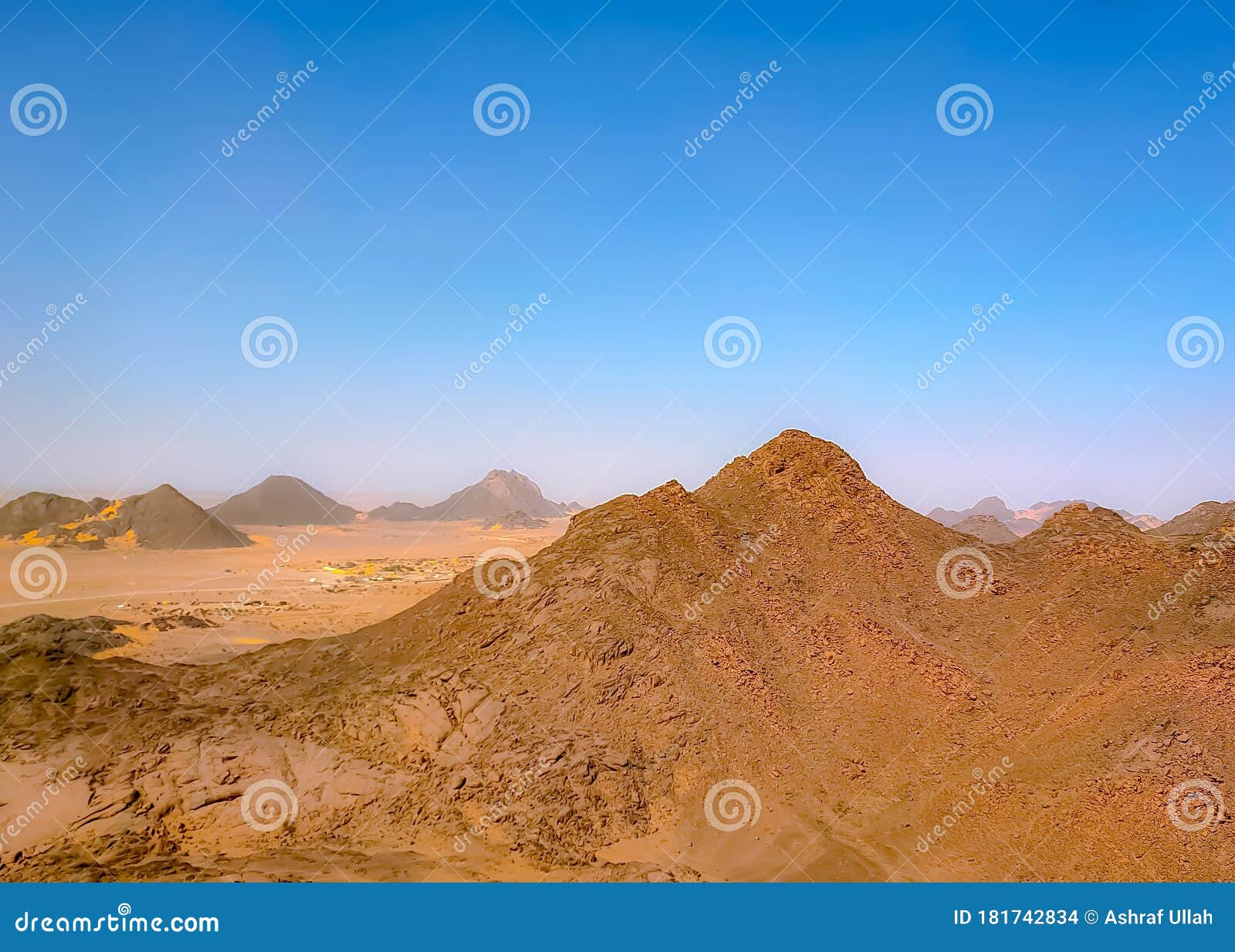 Landscape View of Mountain in Sahara Desert Stock Photo - Image of view ...