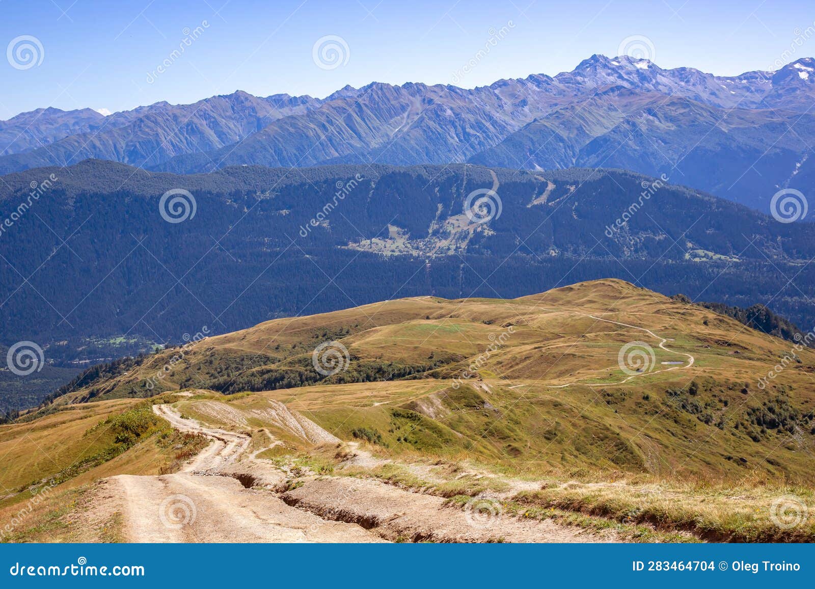 Landscape View in Mountainous Terrain in Georgia Stock Photo - Image of ...