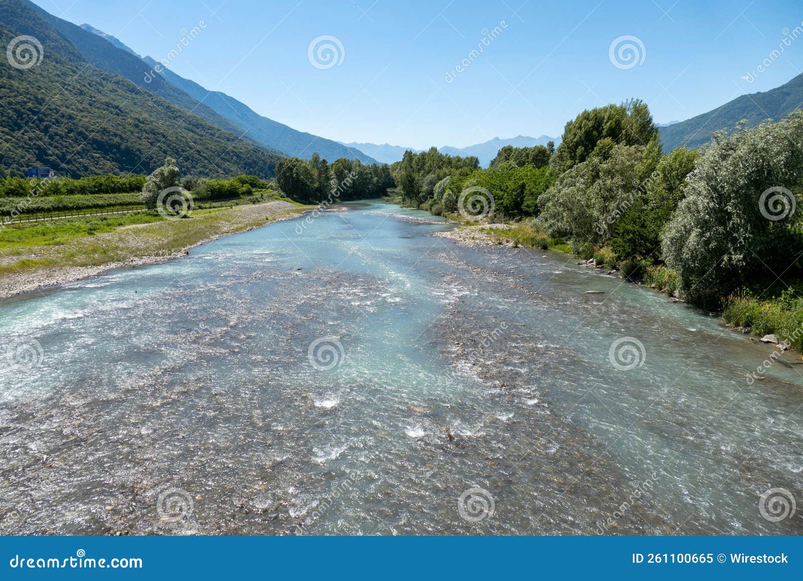 Landscape View of the Narrow River with Lush Trees on Sides and Hills ...