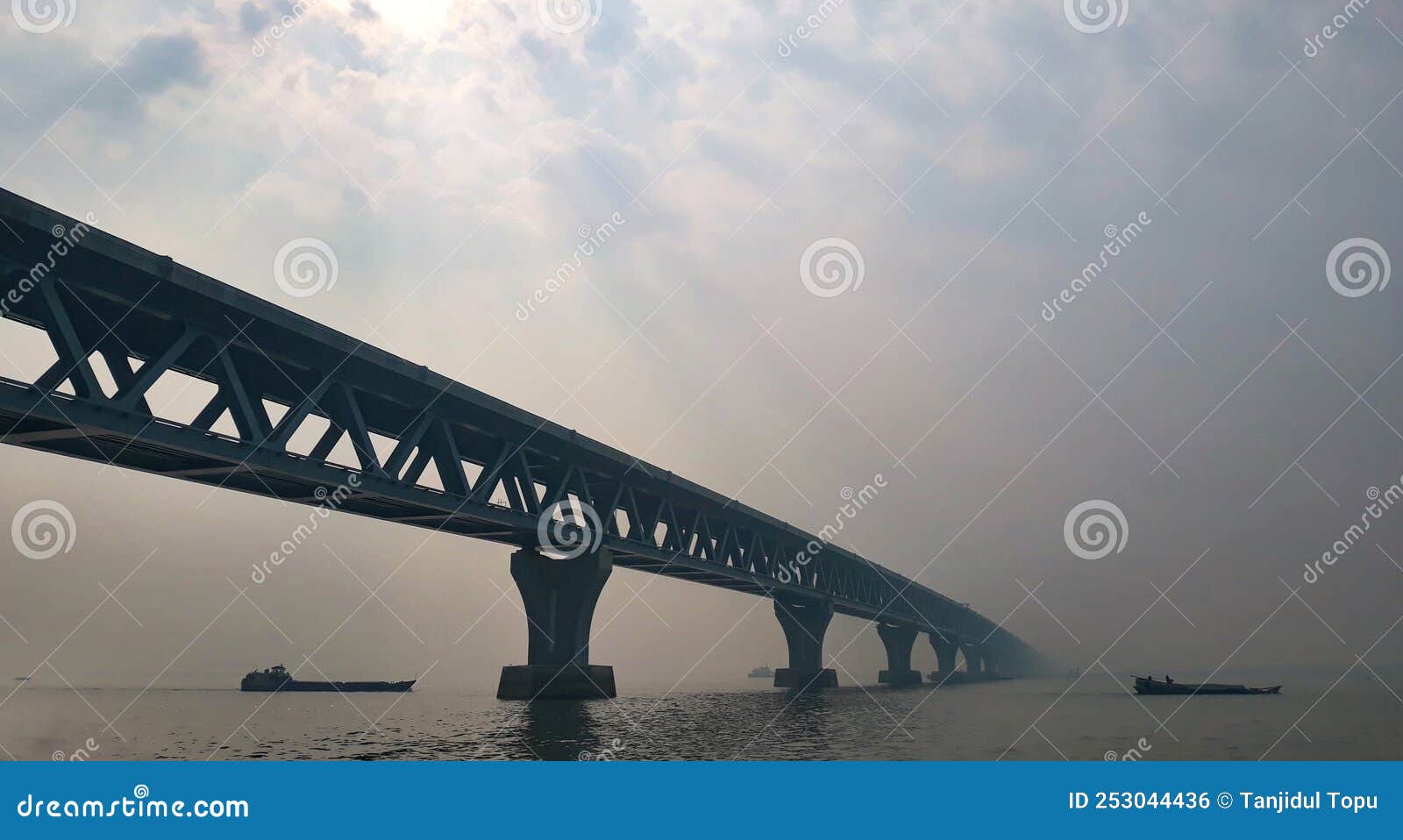 A Landscape View of the Padma Bridge of Bangladesh. Stock Photo - Image ...