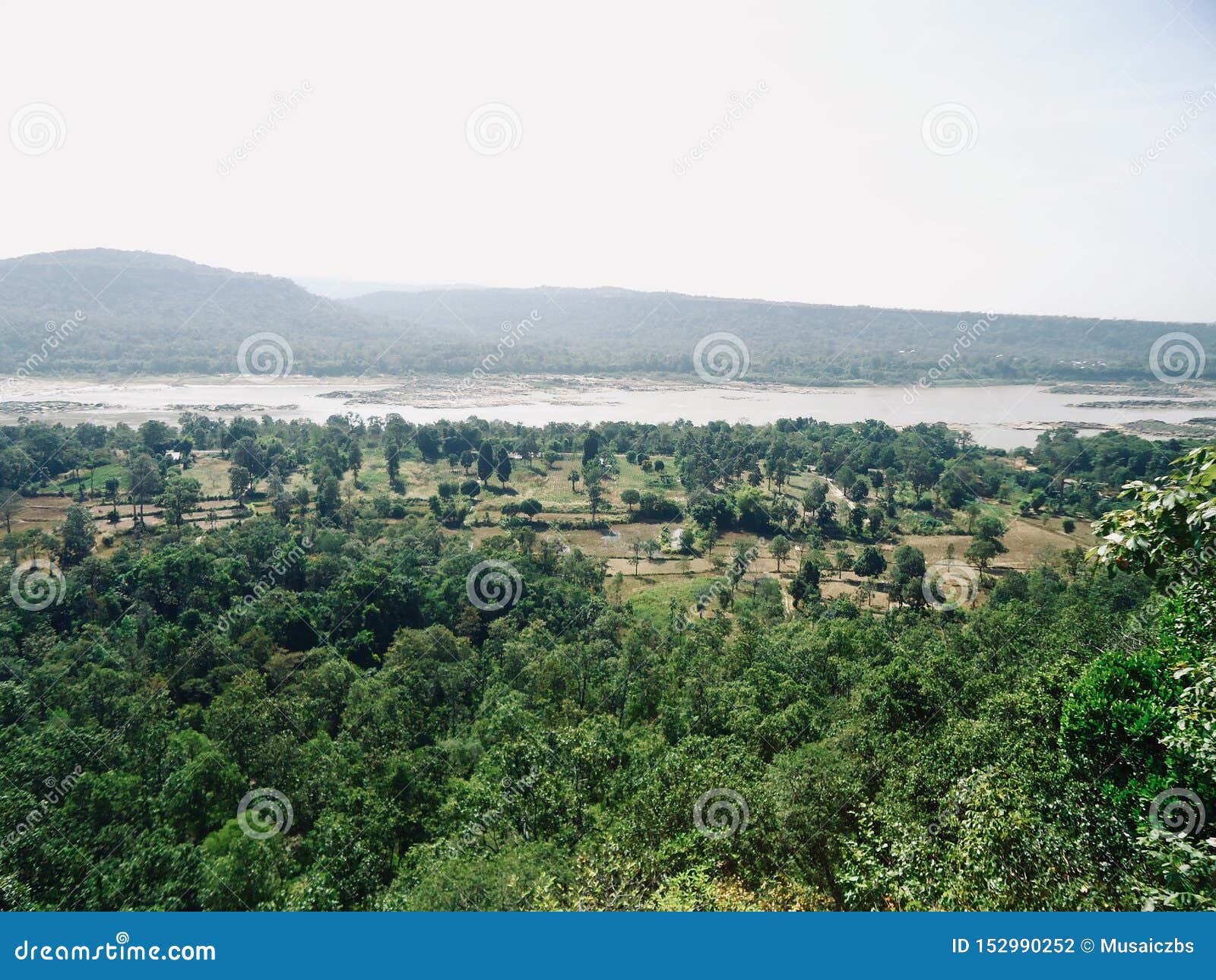 Landscape View Point of Low Mountain Stock Photo - Image of lake ...