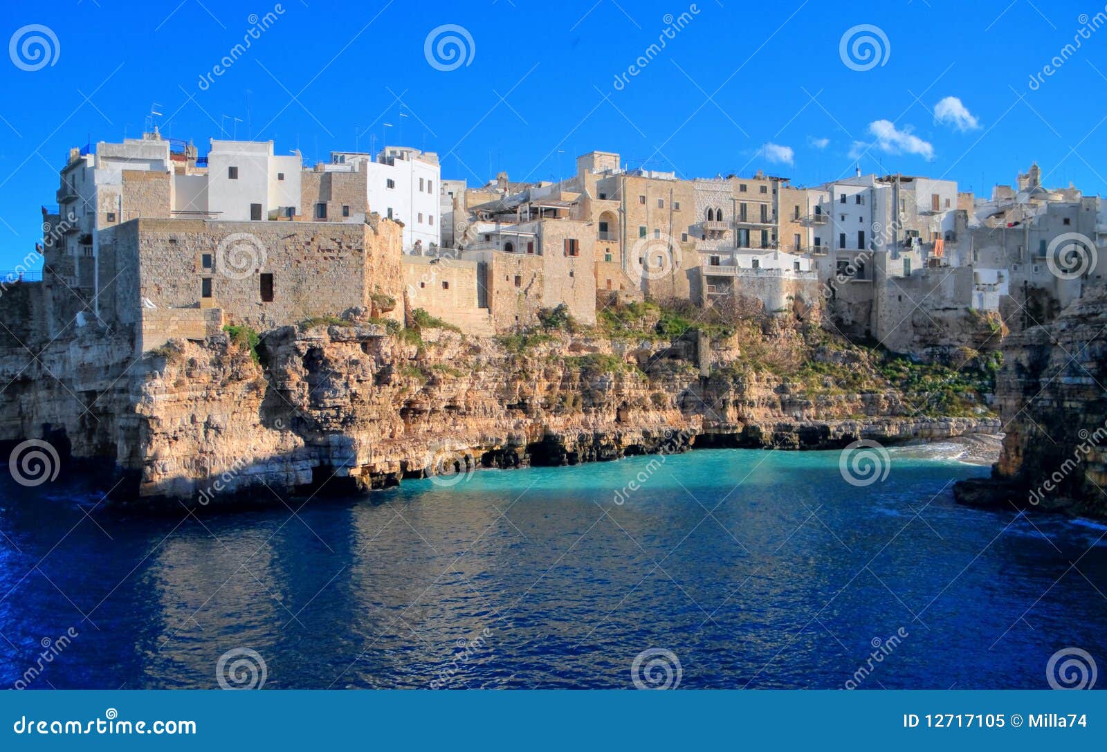 Landscape View of Polignano. Apulia. Stock Image - Image of ...