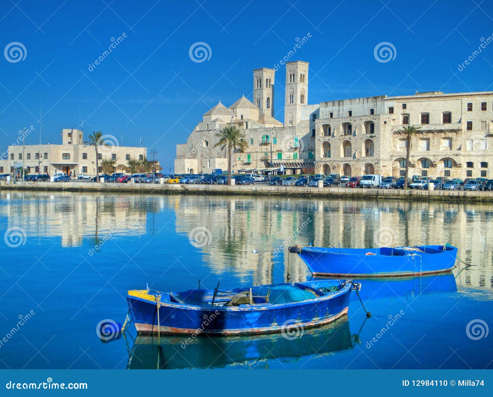 View Of Molfetta Old Town: The Harbor And The Old Cathedral (Duomo ...