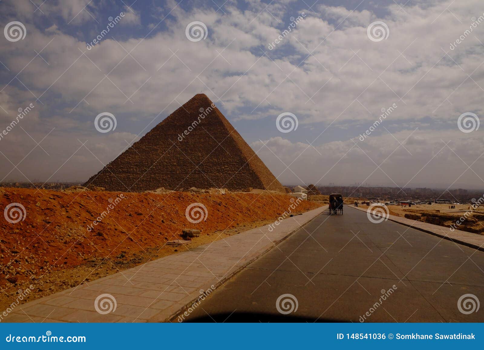 Landscape View at the Pyramids of Giza and Cairo Stock Photo - Image of ...